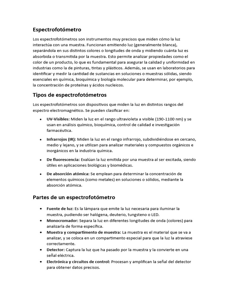 E Spectro Fot Ó Metro | PDF | Espectrofotometria | Infrarrojo