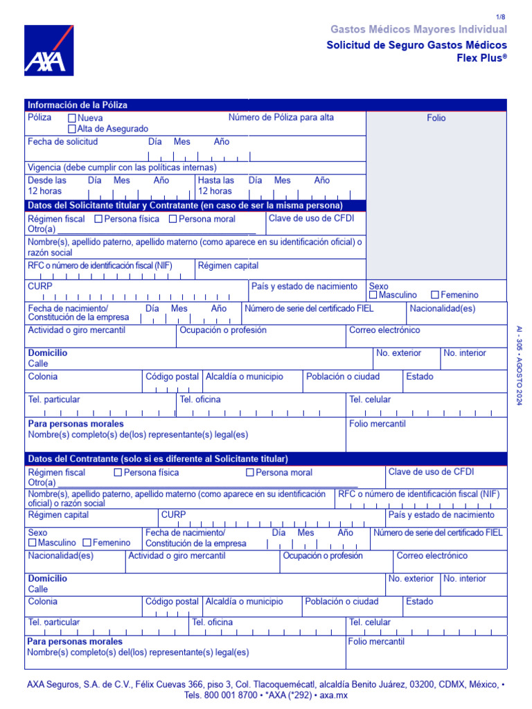 GM-SOLICITUD FLEXPLUS AI305 FEB22 Editable | PDF | Seguro | Póliza de ...
