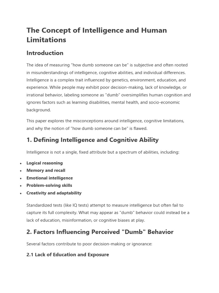 Understanding Intelligence and Misconceptions | PDF | Intelligence ...