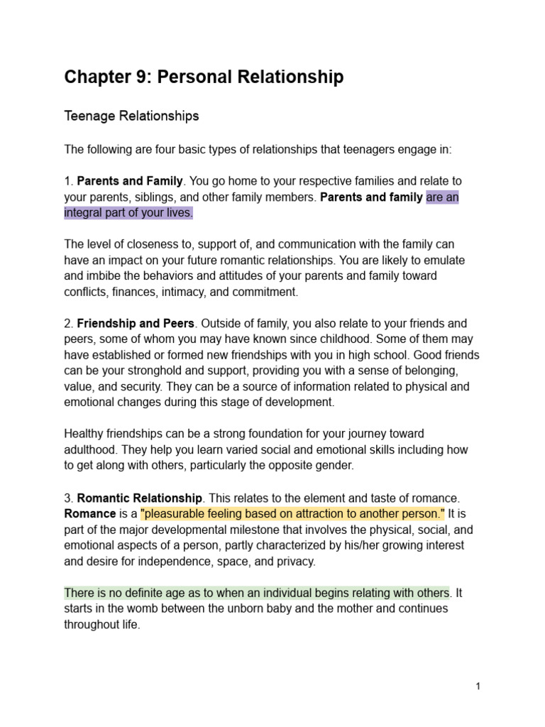 PerDev Reviewer Chapter 9 - 12 | PDF | Adolescence | Love