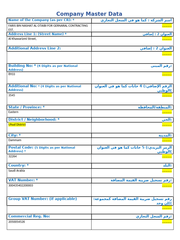 Company Master Data | PDF