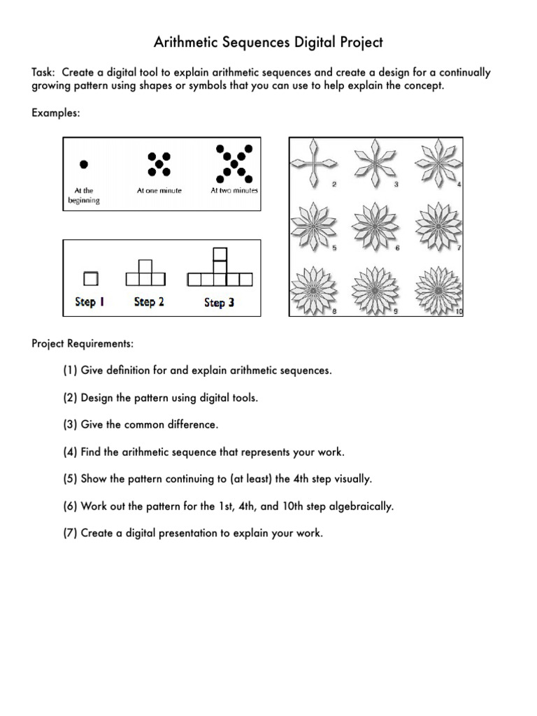 Arithmetic Sequences Digital Project | PDF