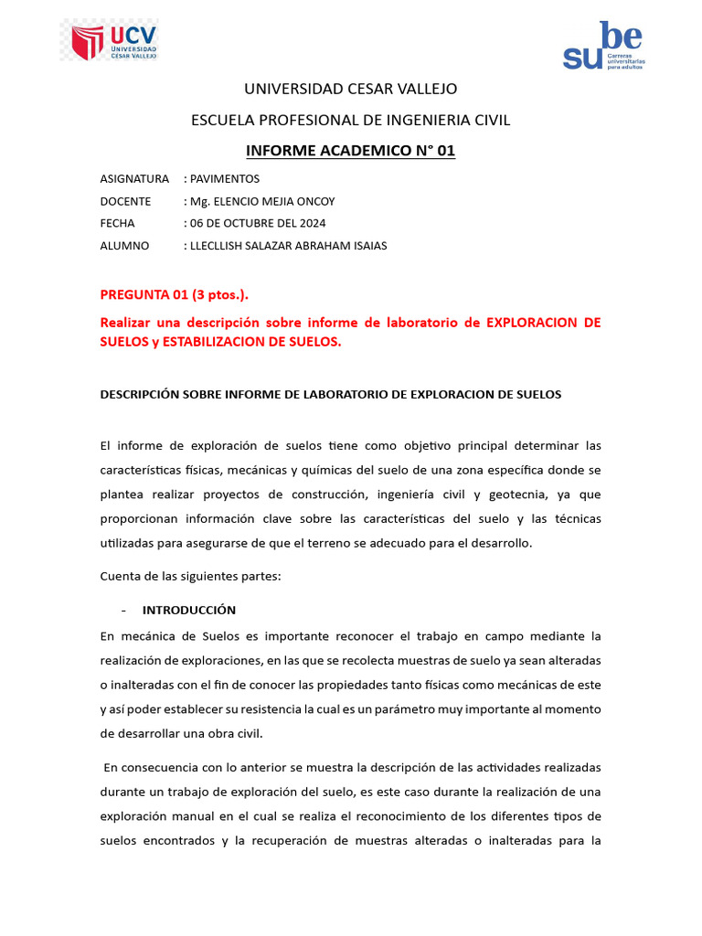 Llecllish Ia1 Pav | PDF | Lima (Material) | Hormigón