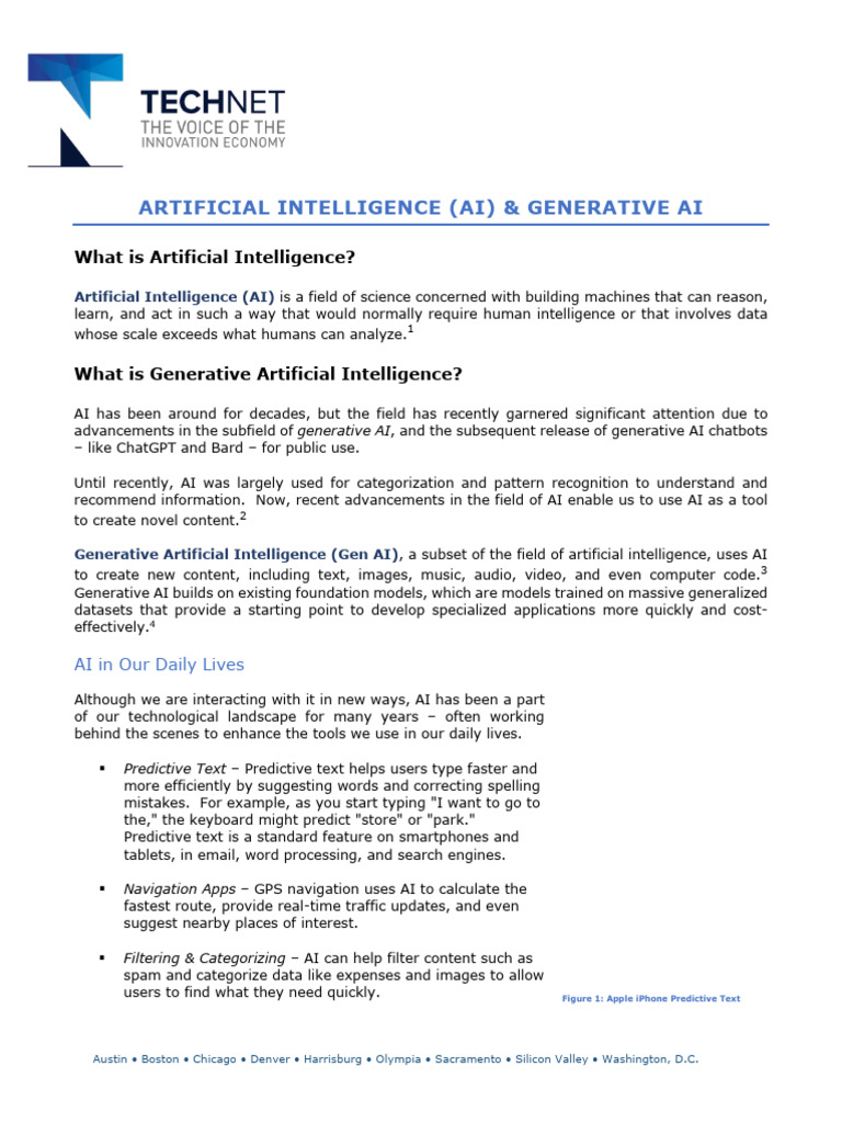TechNet One Pager On AI and Gen AI | PDF | Artificial Intelligence | Intelligence (AI) & Semantics