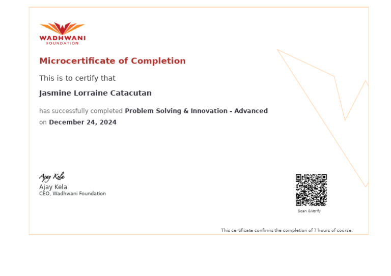 Wadhwani Foundation Certificate - 676a44993ce34f97c435e037 (1) | PDF