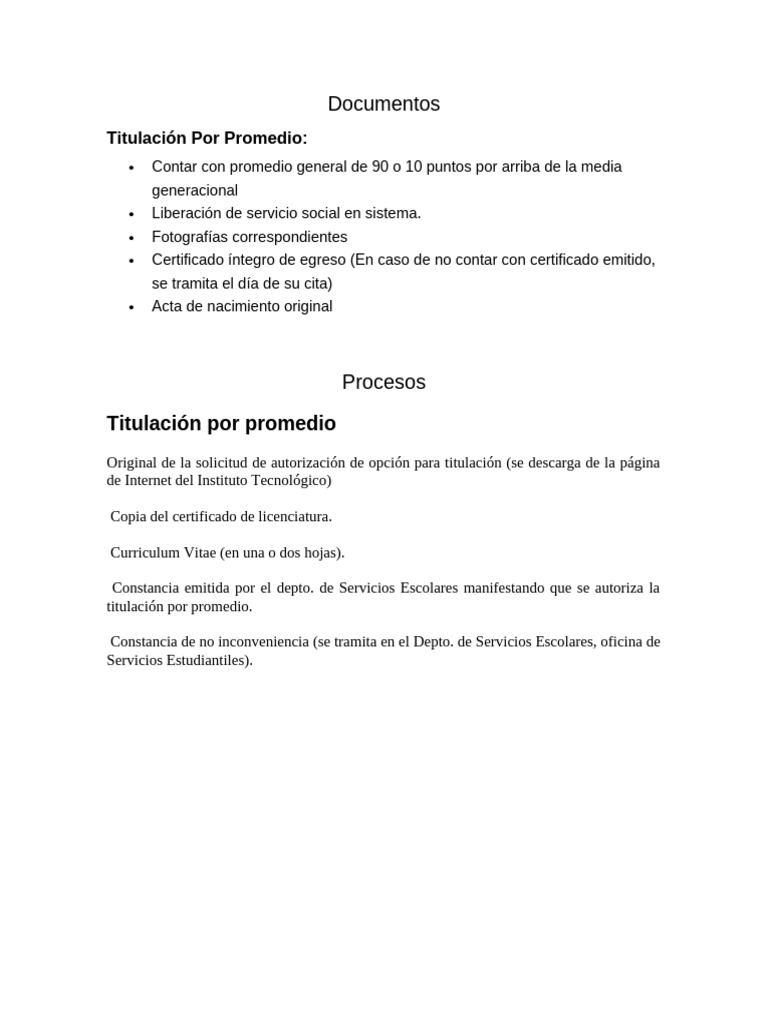 Documentos Procesos de Titulacion | PDF