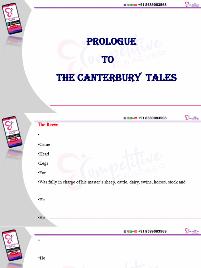 Character Profiles in The Canterbury Tales | PDF
