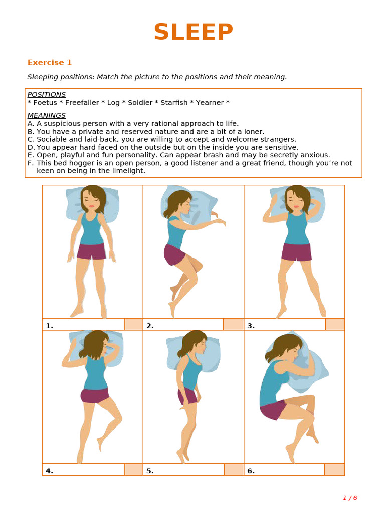 sleep-theme-exercises_152432 | PDF | Sleep | Bed
