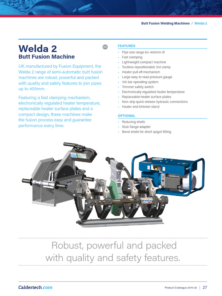 CALDERTECH - WELDA 2 Butt Fusion | PDF | Mains Electricity | Pipe ...