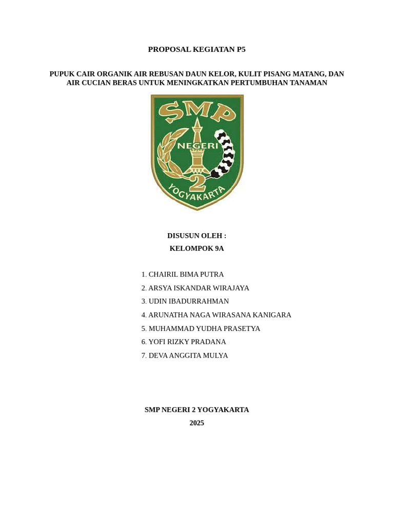 Proposal Kegiatan P5 - Bima | PDF