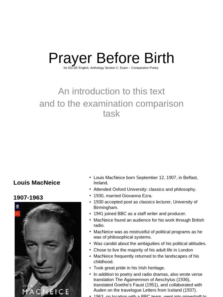 Prayer Before Birth Powerpoint | PDF