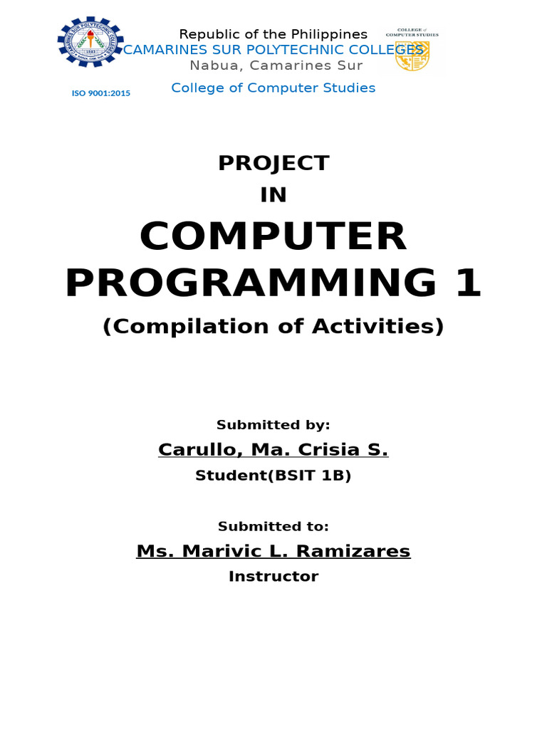 PROJECT IN C PROG | PDF | Integer (Computer Science) | Namespace