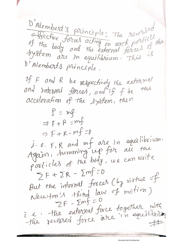 D'Alemberts Principle | PDF