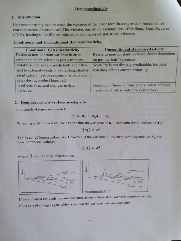 Heteroscedasticity Notes | PDF