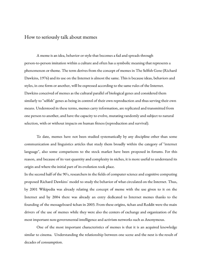 Talk About Memes | PDF | Meme