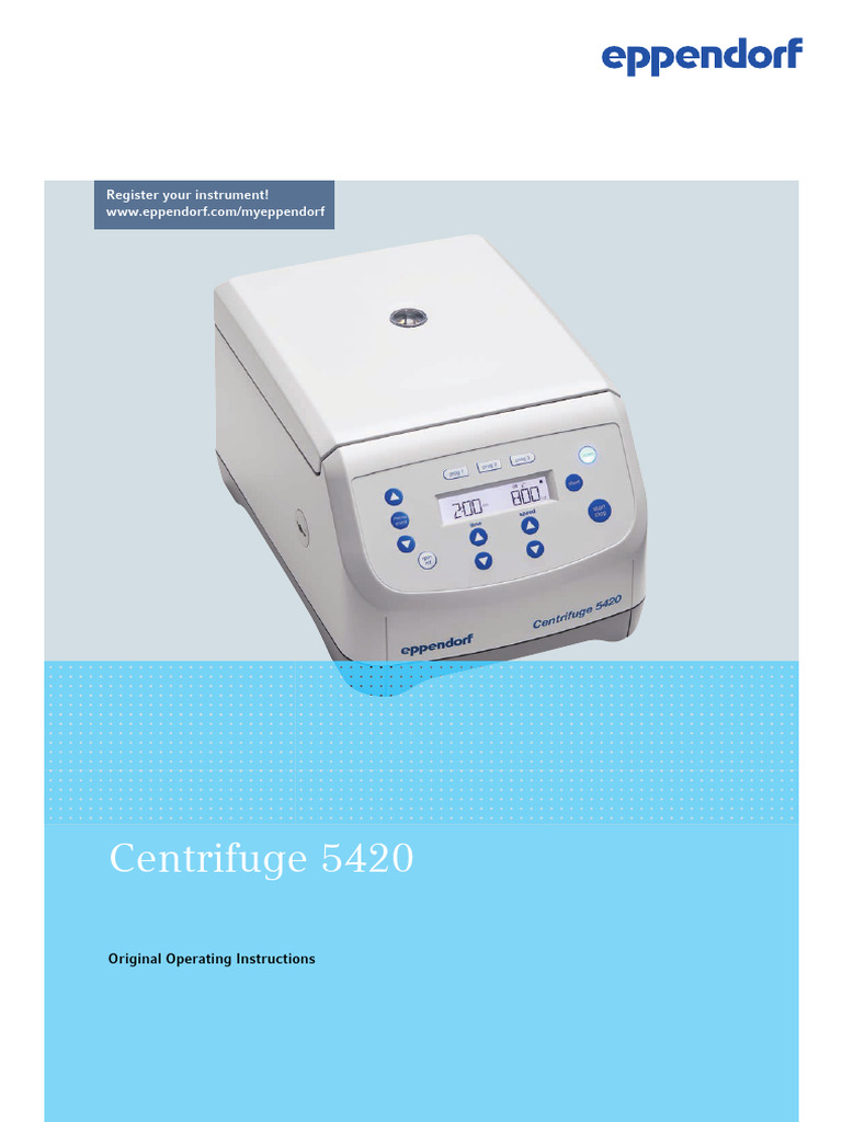 Centrifugation Operating-Manual Centrifuge-5420 | PDF | Mains Electricity | Electromagnetic ...