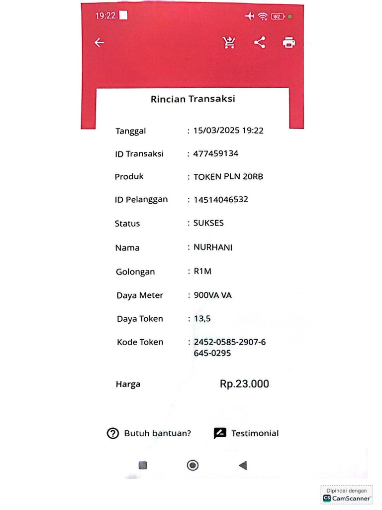 Bukti Tagihan Listrik | PDF