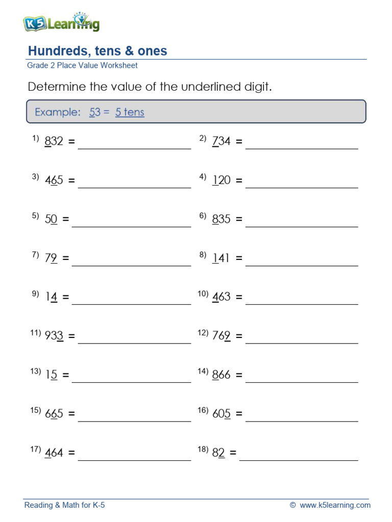Grade 2 Place Value Digit C | PDF