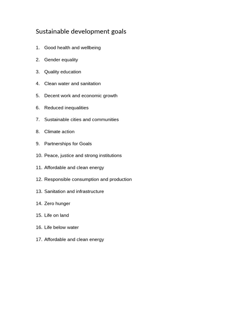 Sustainable Development Goals | PDF