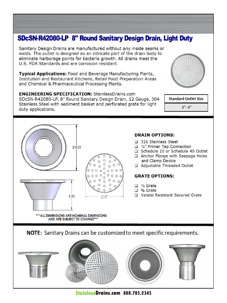 SDcSN Sanitary Drains | PDF