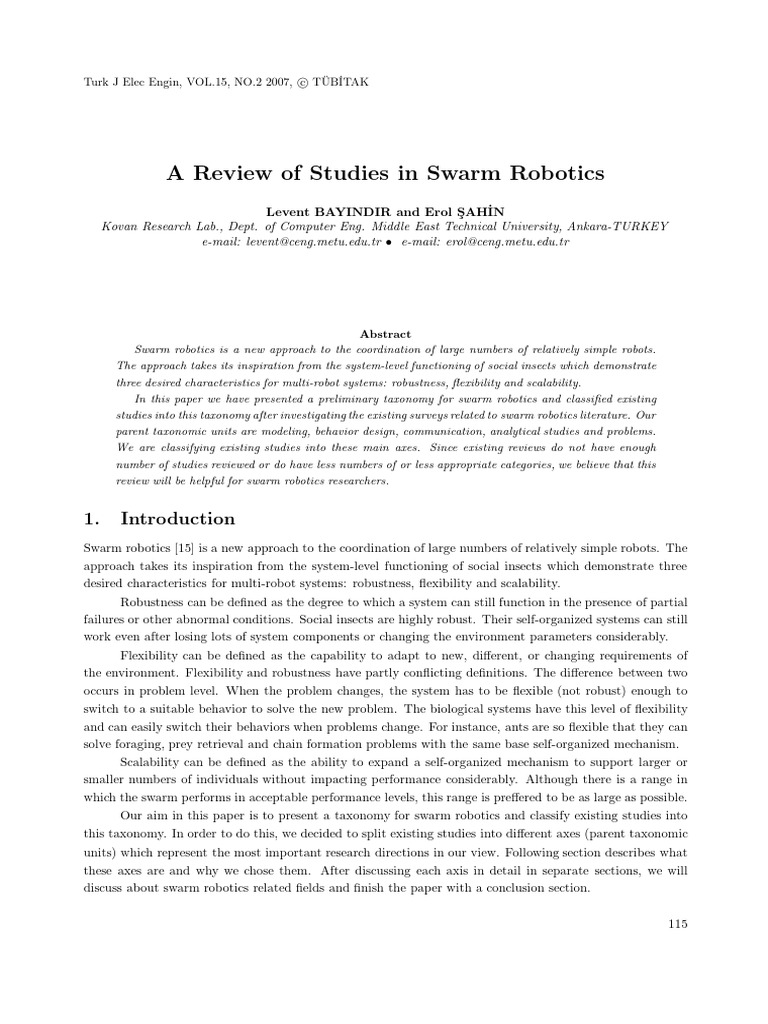 Swarm Robotics: A Comprehensive Taxonomy | PDF | Simulation | Robotics