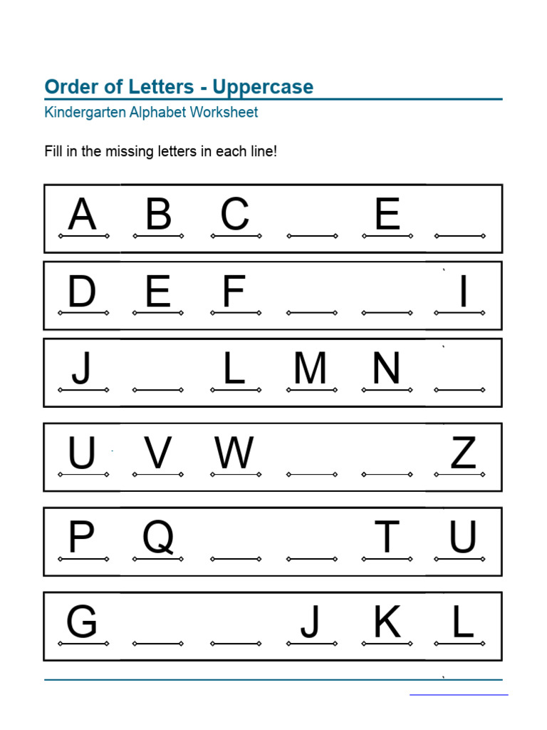 Kindergarten Order of Letters Uppercase 1 3 | PDF