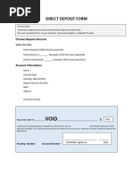 Voided Check Direct Deposit Form | PDF