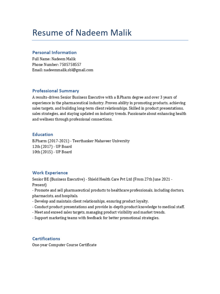 Nadeem Malik Final Resume | PDF