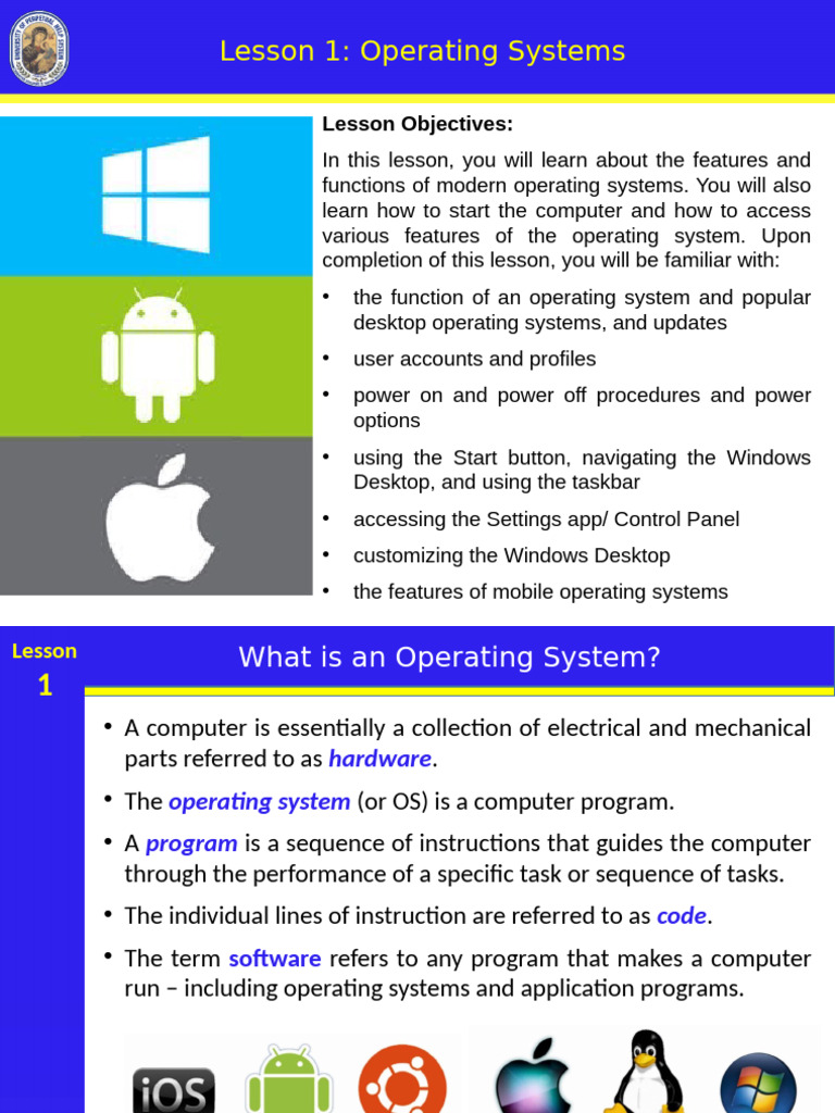Prelim Topic Lesson 1 OS | PDF | Operating System | Smartphone