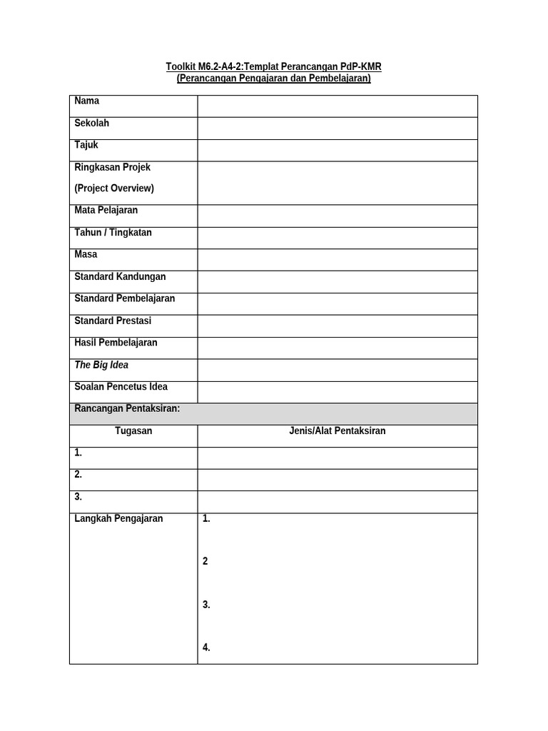 Templat Kosong PDP - KMR-PBL | PDF