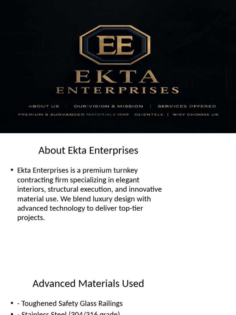 Ekta Enterprises Luxury Presentation | PDF