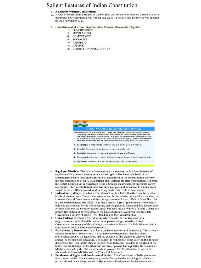 Constitution Features | PDF