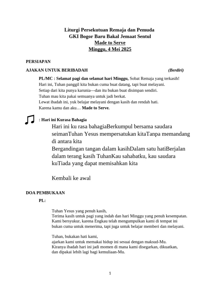 Doa Pembacaan Firman Tuhan | PDF