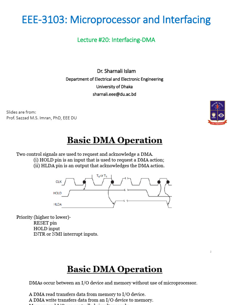 DMA Interfacing in Microprocessors | PDF | Computer Data | Digital Technology
