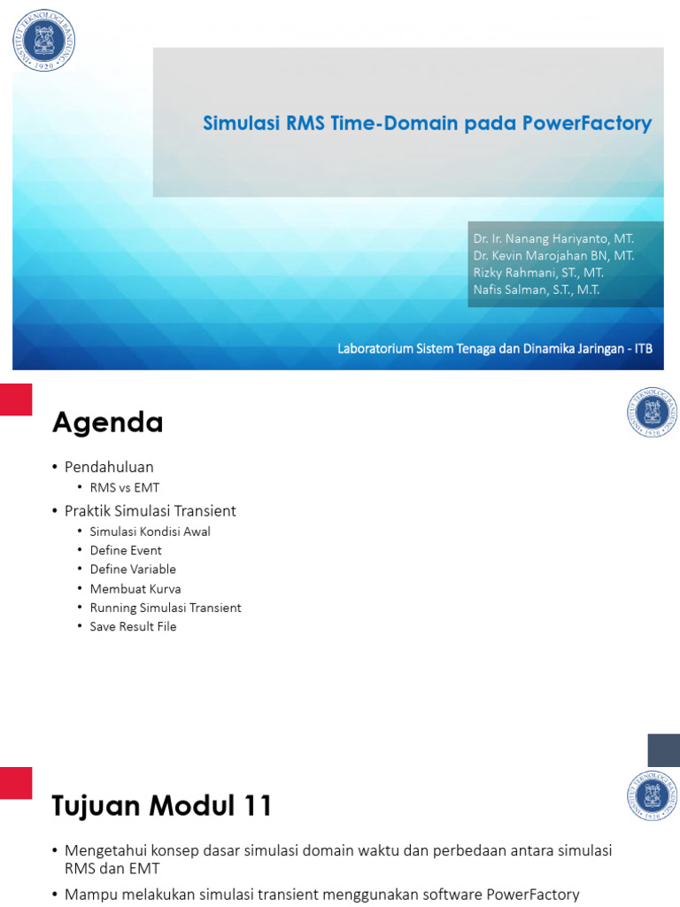Modul - Simulasi RMS Time Domain Pada PowerFactory | PDF