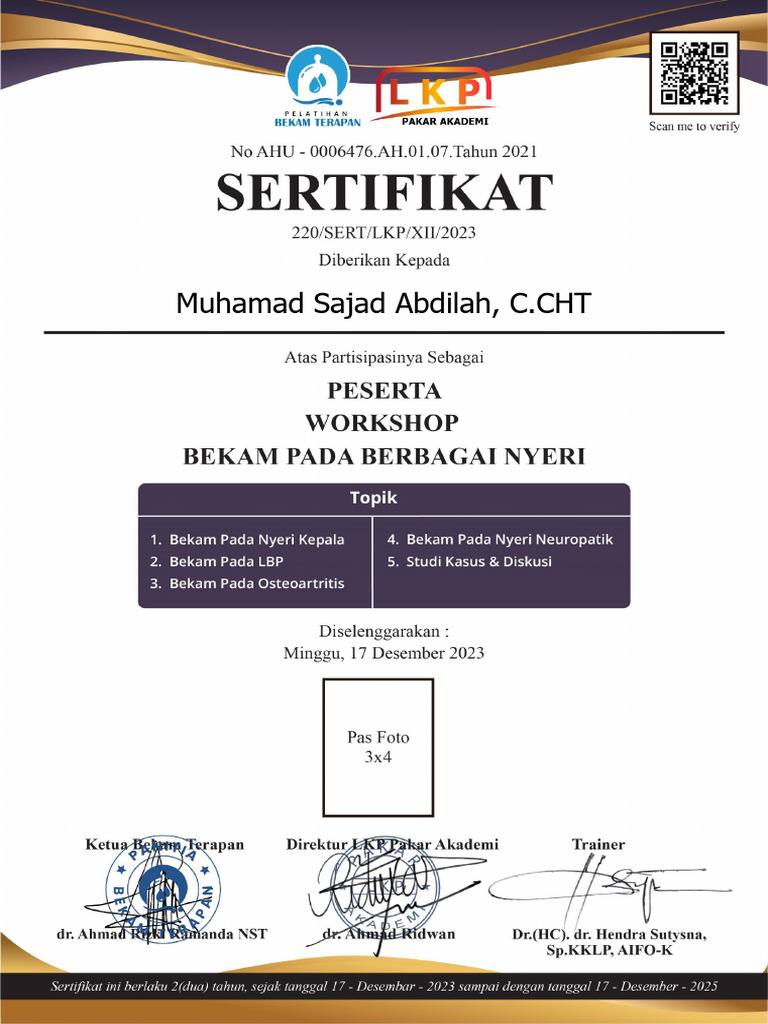 Muhamad Sajad Abdilah, C CHT-1 | PDF
