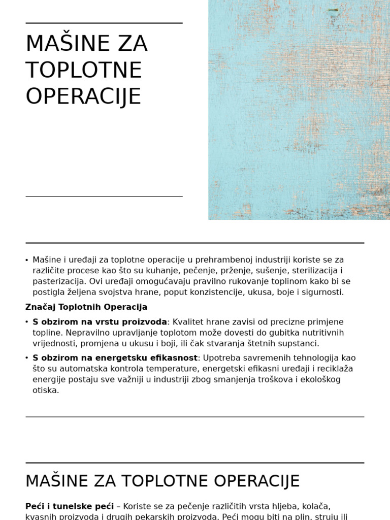 Mašine Za Toplotne Operacije | PDF