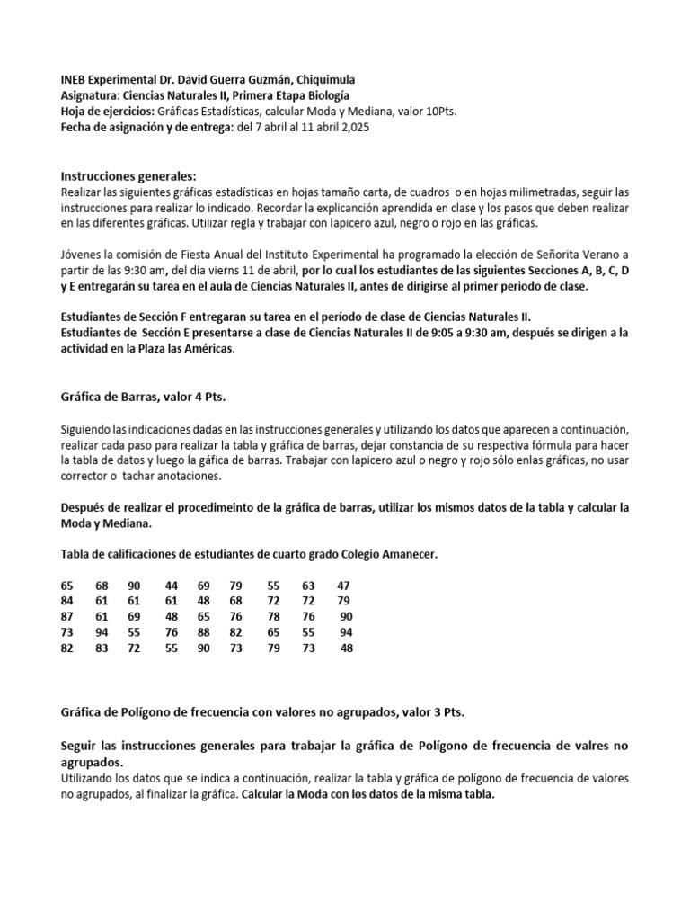 Ejercicios de Gráficas Estadísticas | PDF | Mediana