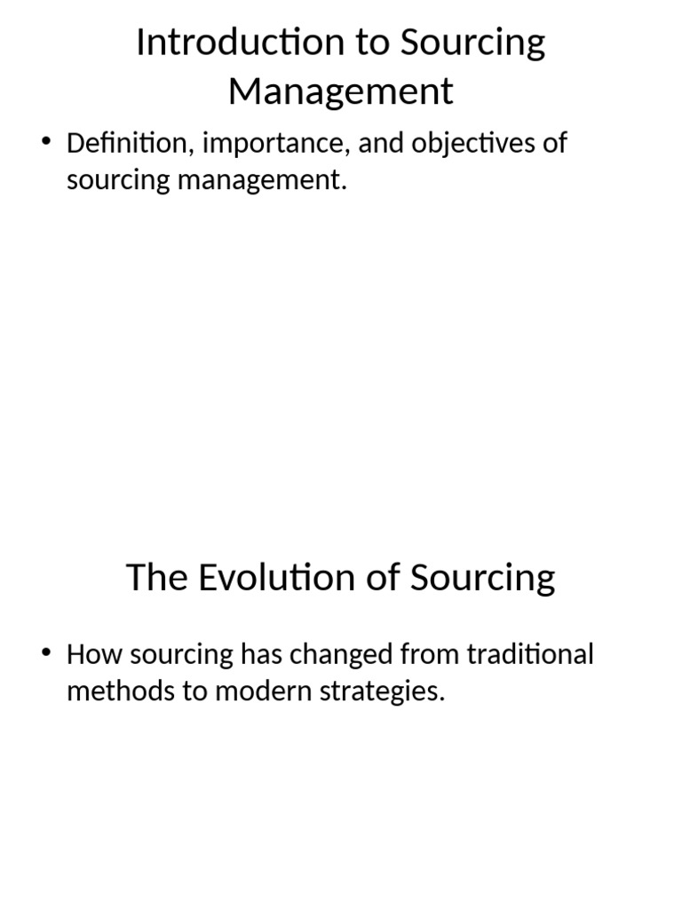 Comprehensive Guide to Sourcing Management | PDF | Procurement ...