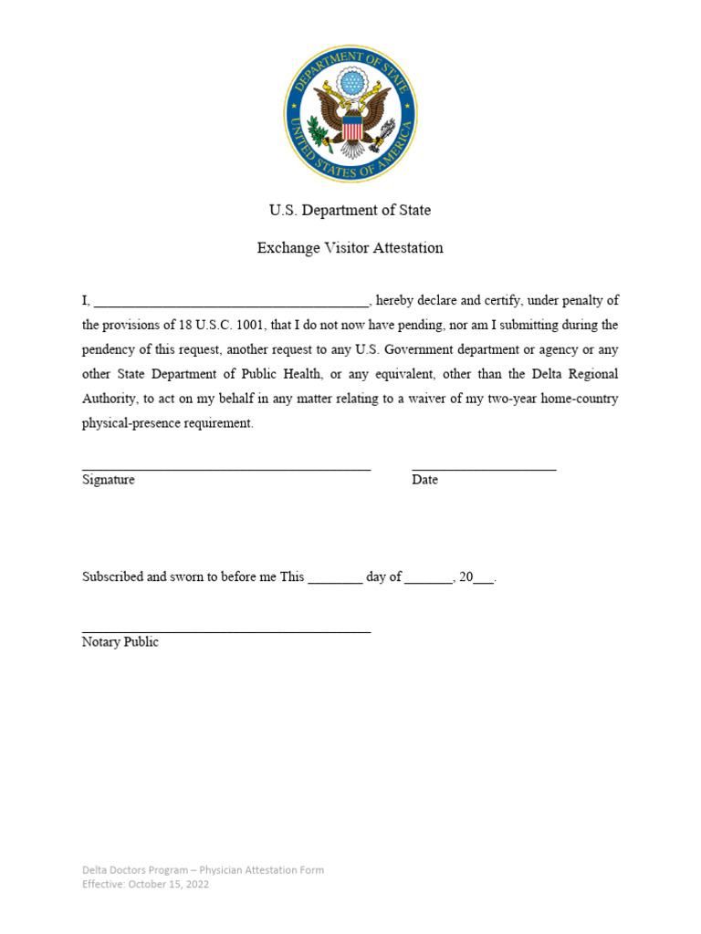 Delta Doctor Physician - Attestation - Form - 2022 | PDF