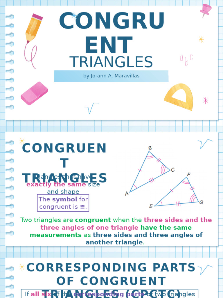 Congruent Triangles (Updated) | PDF | Triangle | Classical Geometry