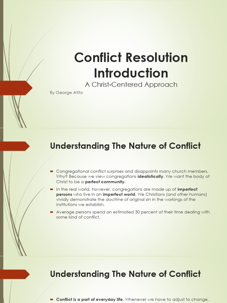 Conflict Resolution Introduction - A Christ Centered Approach | PDF ...