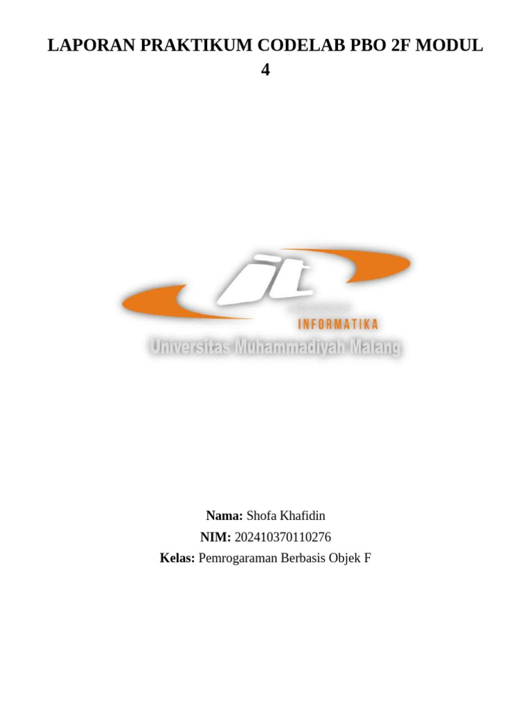 LaprakPBO Modul4 2024 Shofa276 | PDF