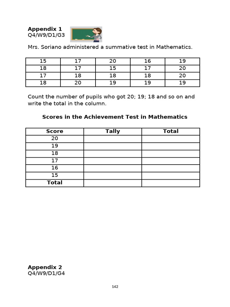 Math 34 Q4 Week 9 Appendices | PDF