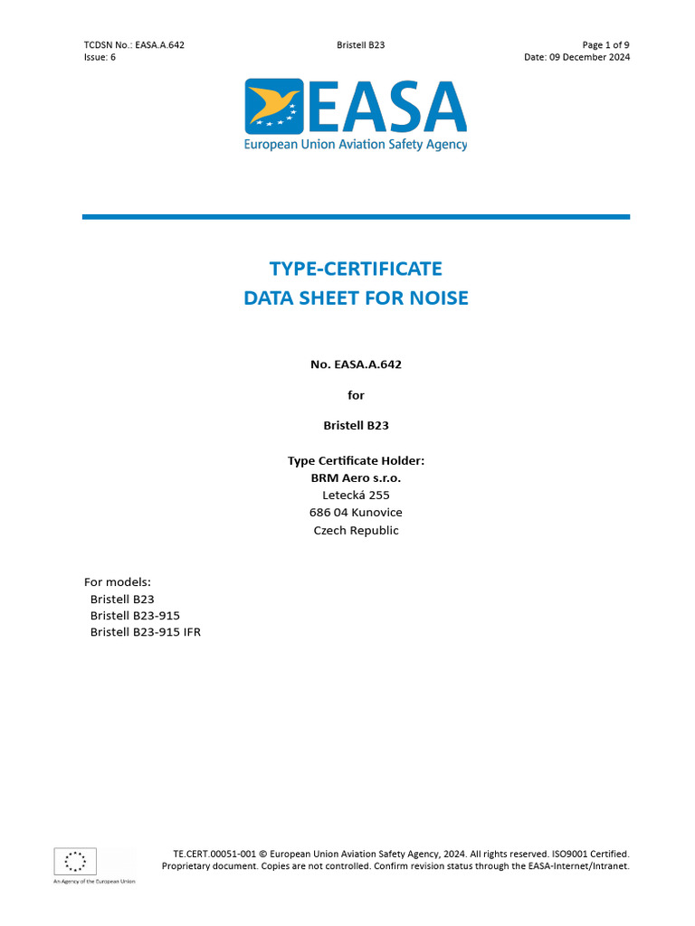 TCDSN EASA.A.642 Issue 06 | PDF | Aviation
