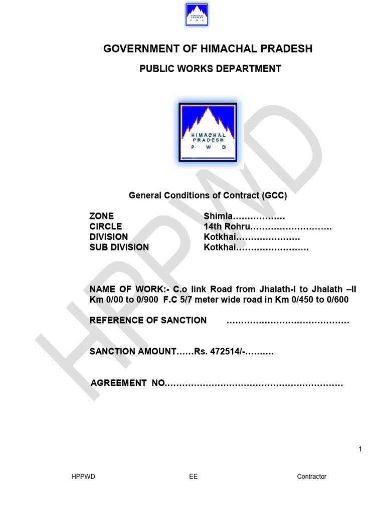 Government of Himachal Pradesh: Public Works Department | PDF ...