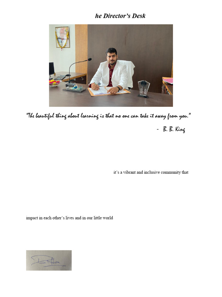 Director's Message | PDF