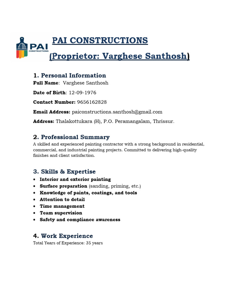 Santhosh T P Biodata2 | PDF