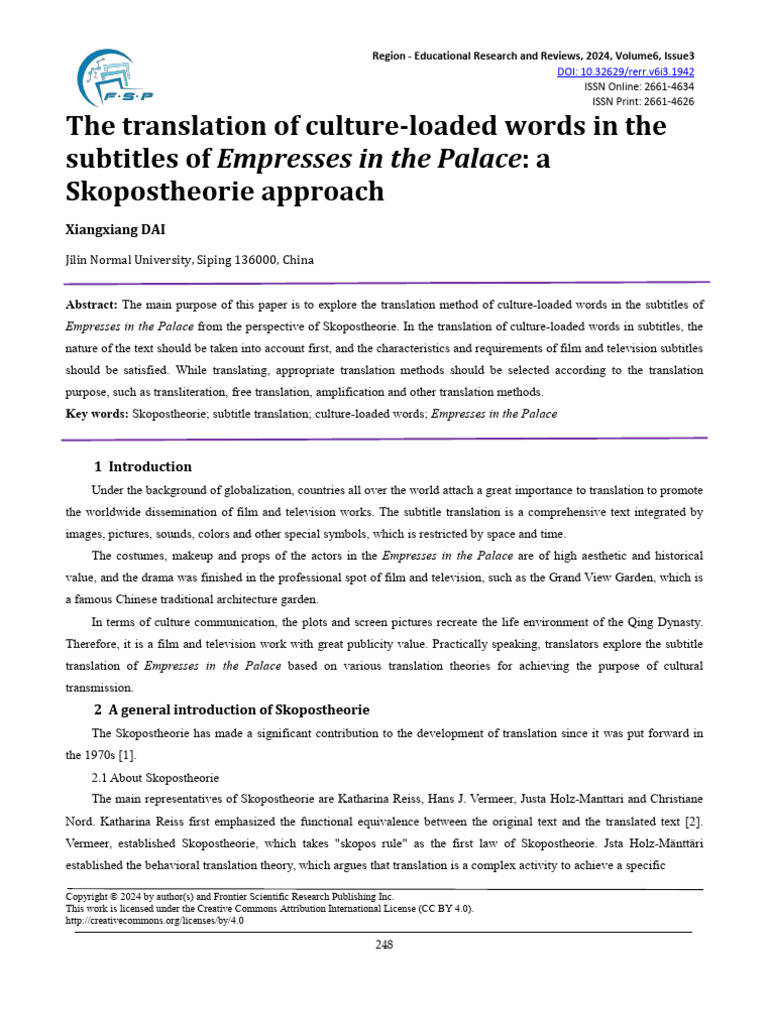 The Translation of Culture-Loaded Words in The Sub | PDF