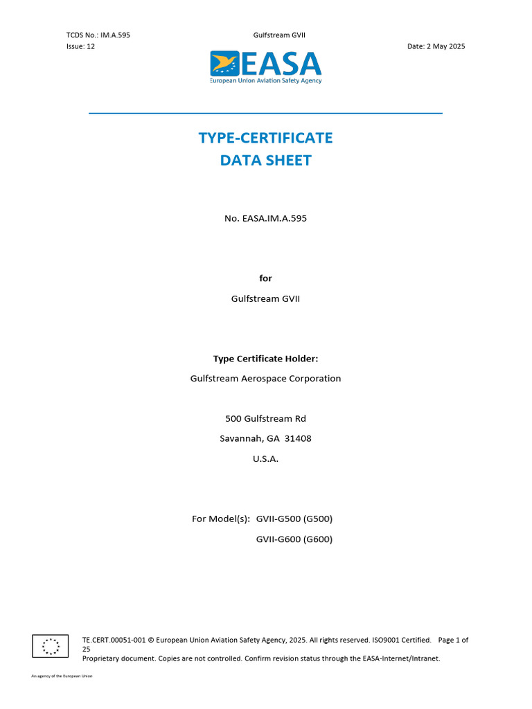 TCDS EASA - IM .A.595 - Issue 12 | PDF | Jet Fuel | Federal Aviation Administration